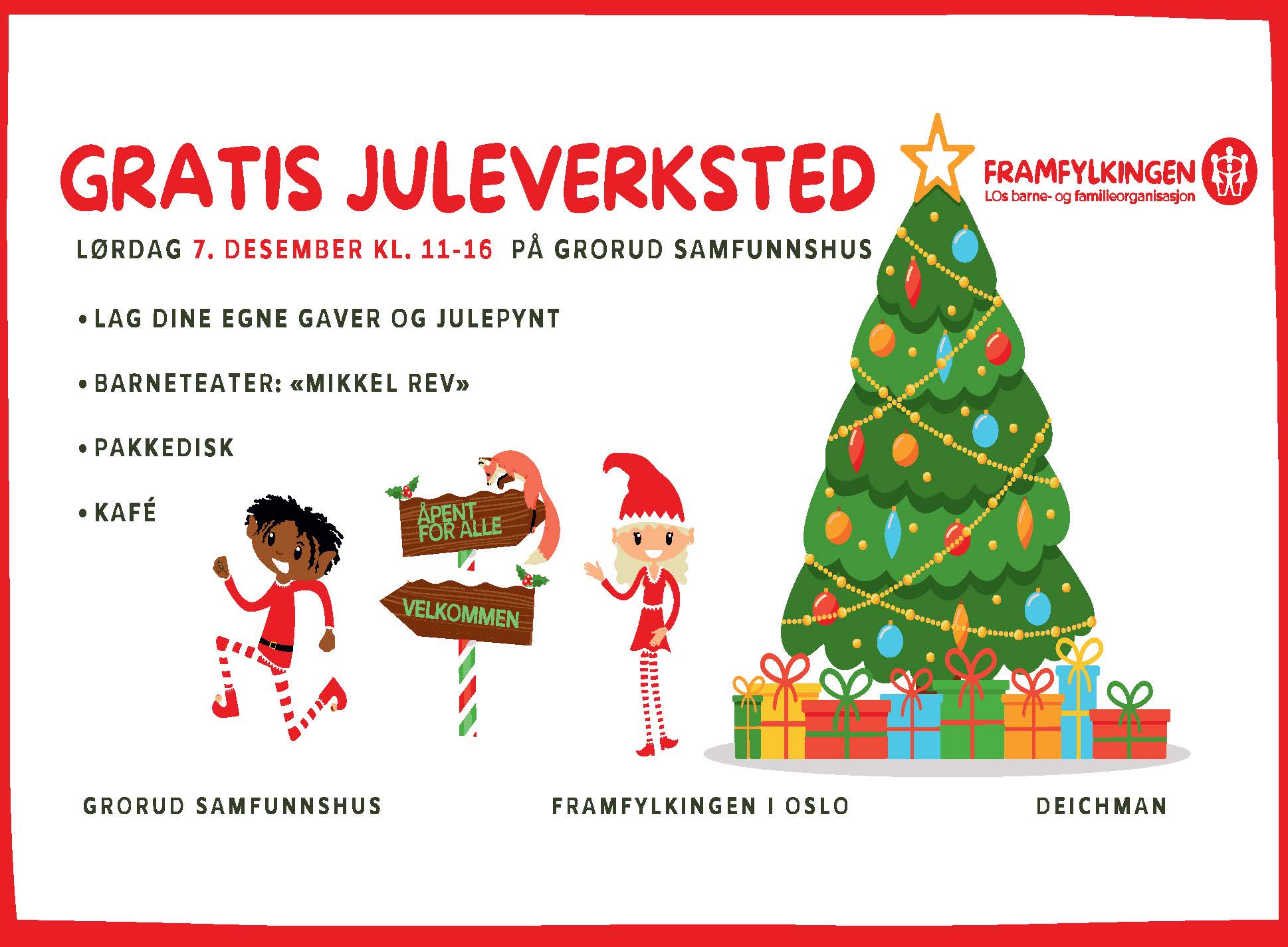 Gratis juleverksted på Grorud samfunnshus – Groruddalen
